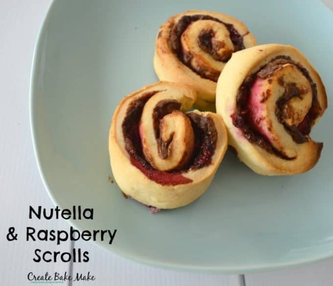 Nutella and Raspberry Scrolls - Create Bake Make