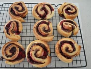 Nutella and Raspberry Scrolls - Create Bake Make