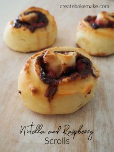 Nutella and Raspberry Scrolls - Create Bake Make