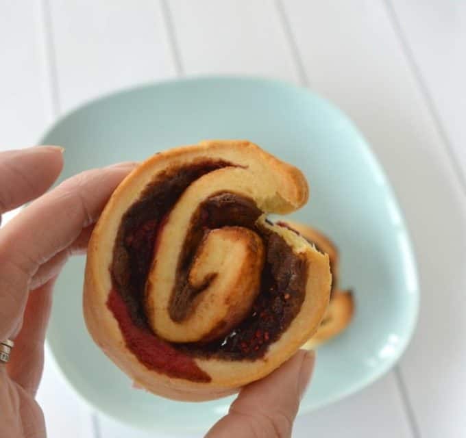 Nutella and Raspberry Scrolls - Create Bake Make