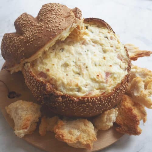 Bacon and Cheese Cob Loaf Recipe - Create Bake Make