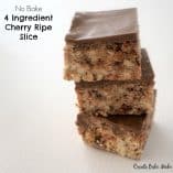 4 Ingredient No Bake Cherry Ripe Slice - Create Bake Make