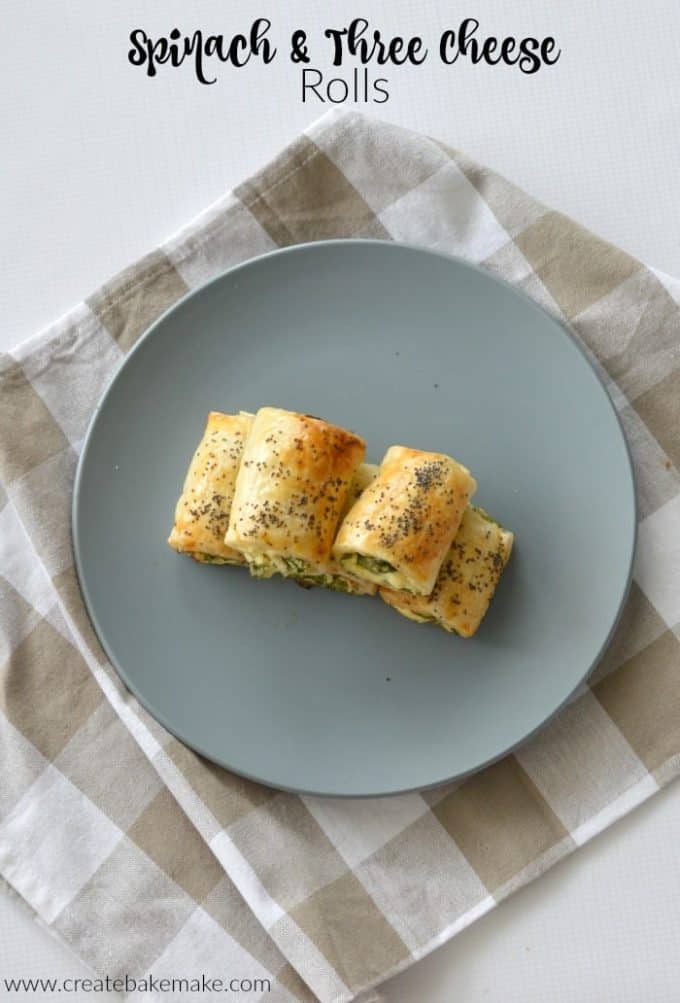 Spinach and Three Cheese Rolls - Create Bake Make