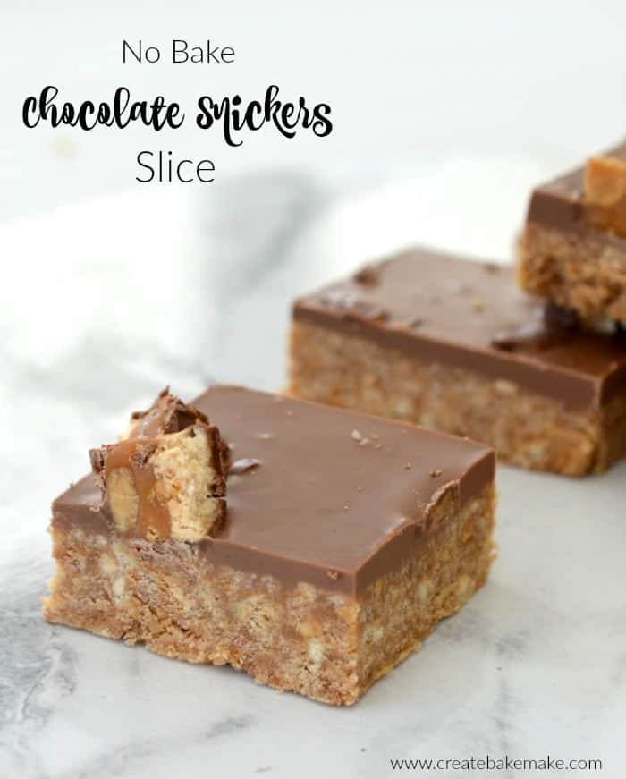 Chocolate Snickers Slice - Create Bake Make