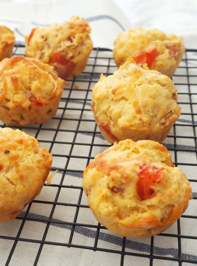 Easy Ham Cheese and Tomato Muffins - Create Bake Make