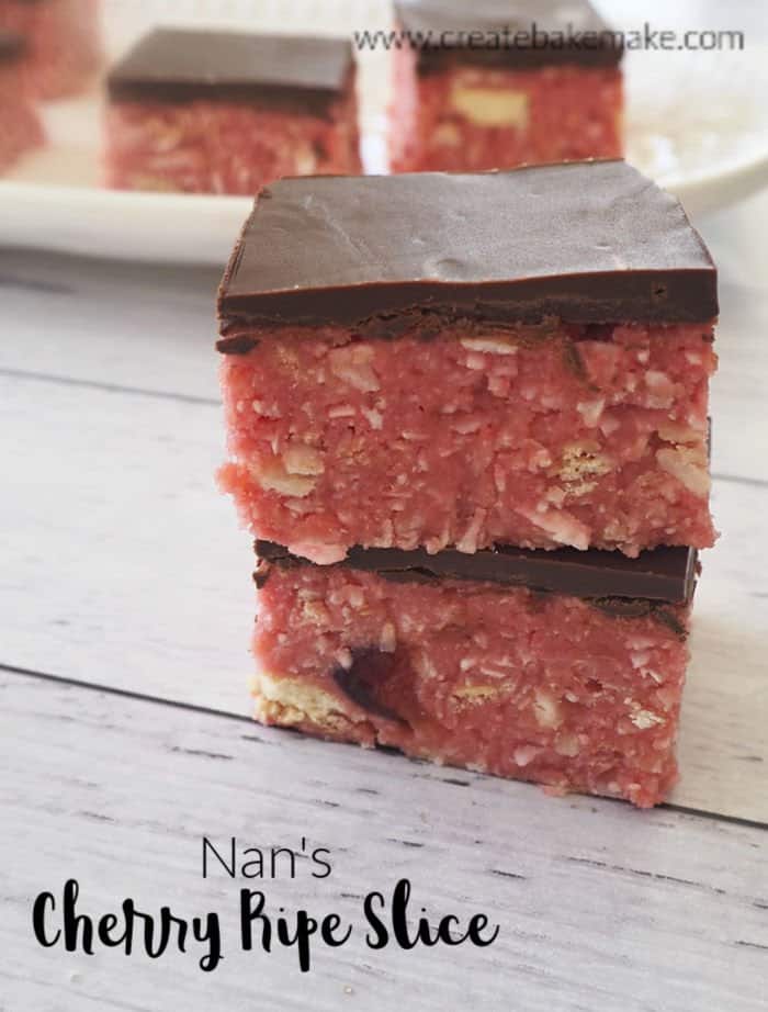 Classic Cherry Ripe Slice Recipe - No Bake - Create Bake Make