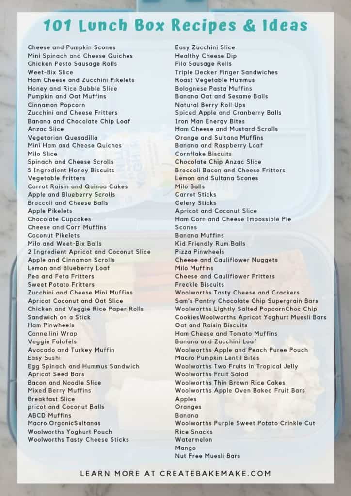 101 Lunchbox Recipes and Ideas - Create Bake Make
