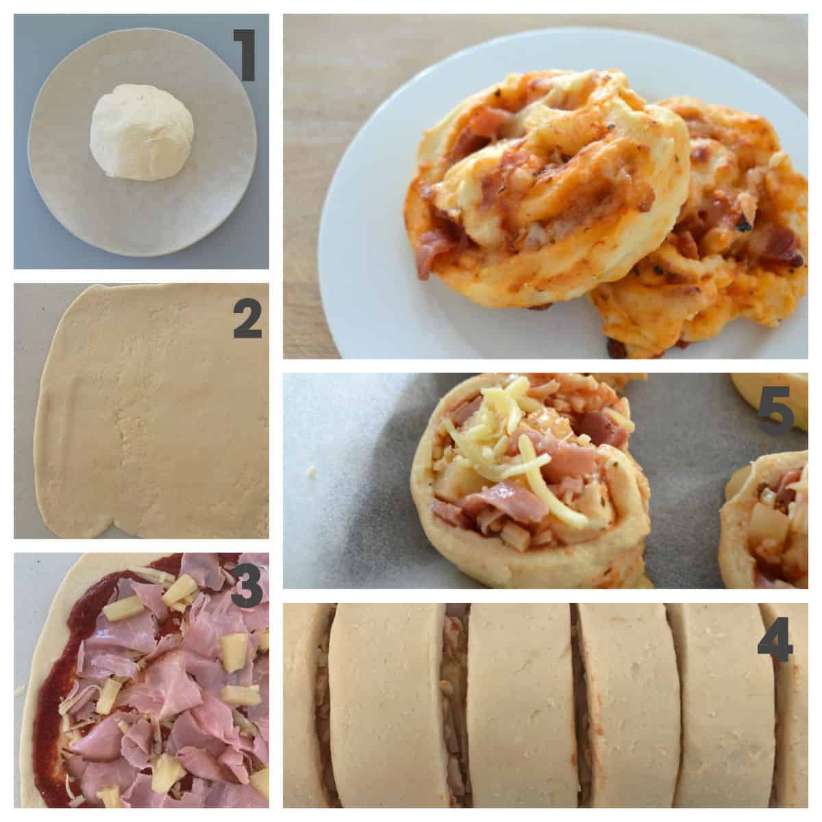 Easy Pizza Scrolls Recipe |Ham Cheese and Pineapple - Create Bake Make