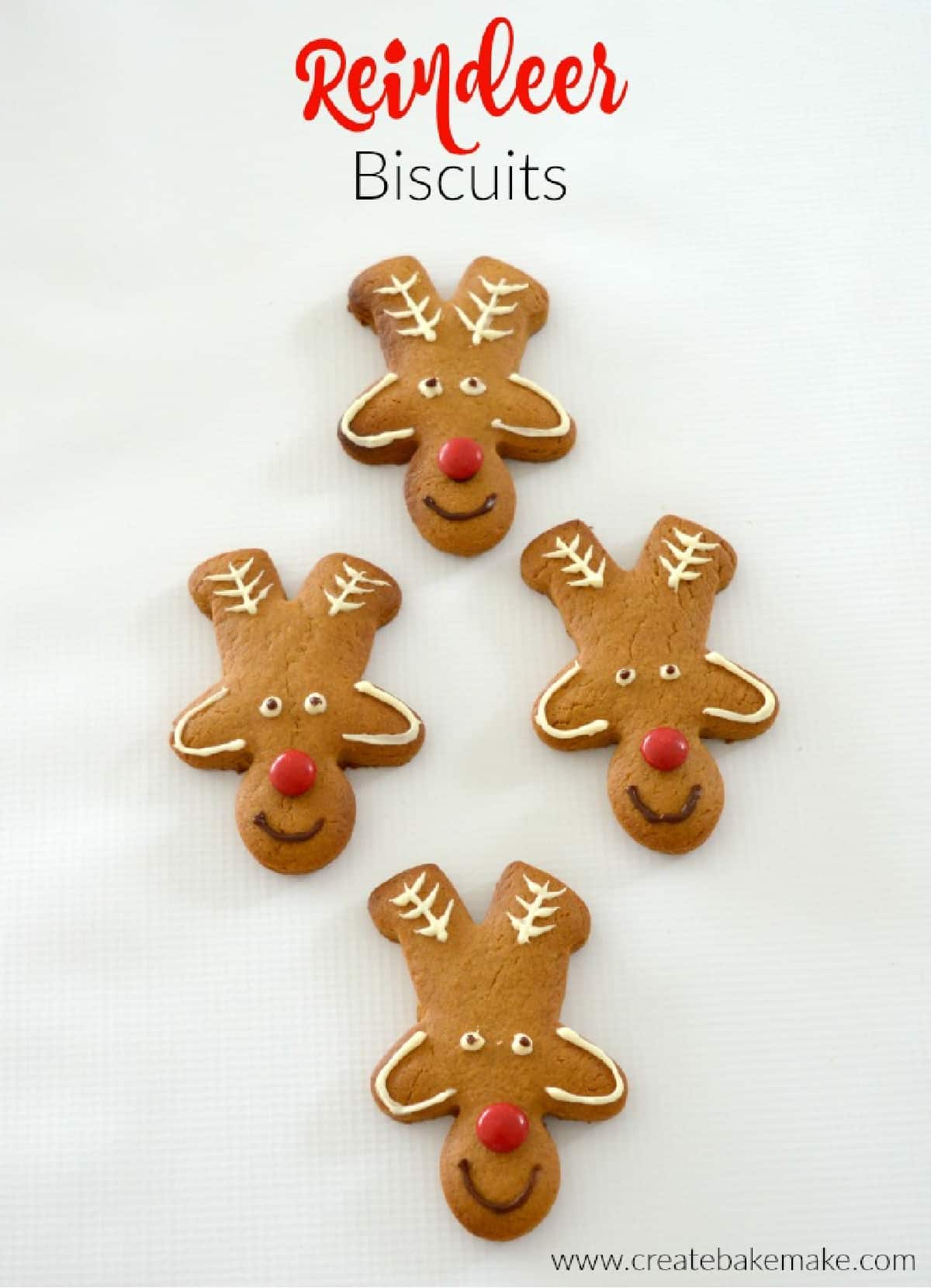 Christmas Reindeer Biscuits | Made with Gingerbread - Create Bake Make