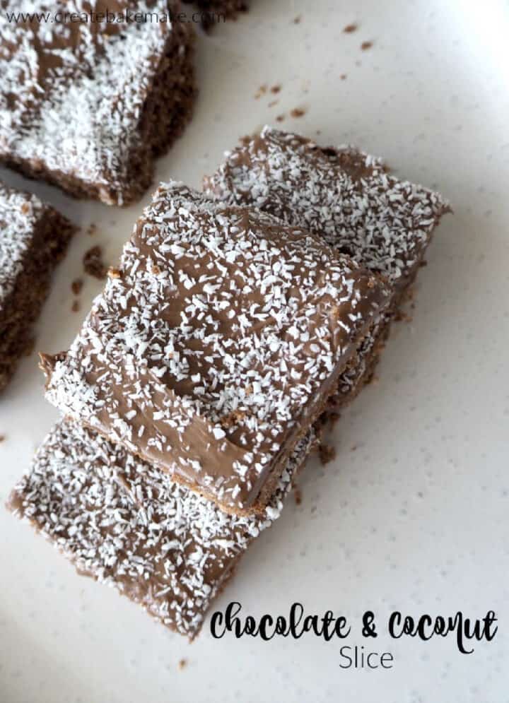 Chocolate Coconut Slice - Create Bake Make